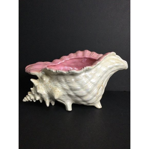 Atlantic Mold | Other | Vintage Atlantic Mold Ceramic Conch Shell Vase ...